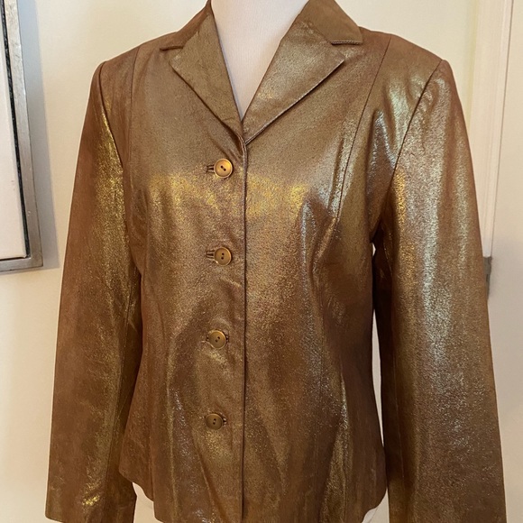 Express | Jackets & Coats | Vintage Express Gold Metallic Leather ...